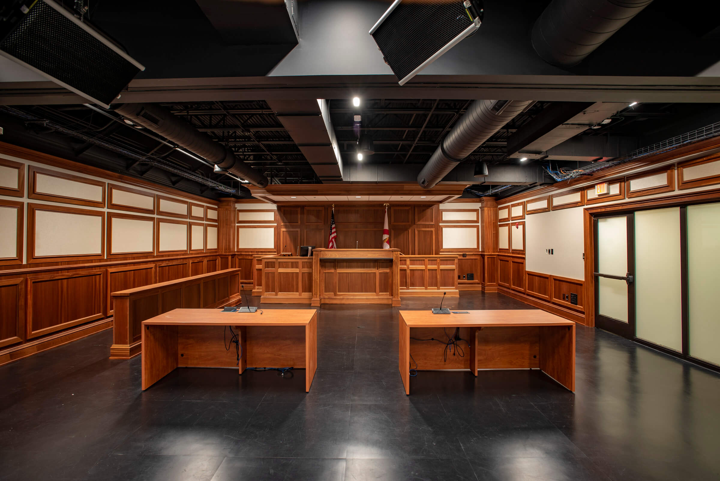 Levin Papantonio Rafferty Mock Courtroom | Caldwell Architects
